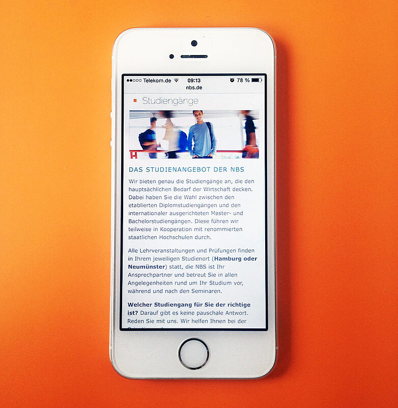 NBS Northern Business School | Das neue Responsive Design der NBS Website